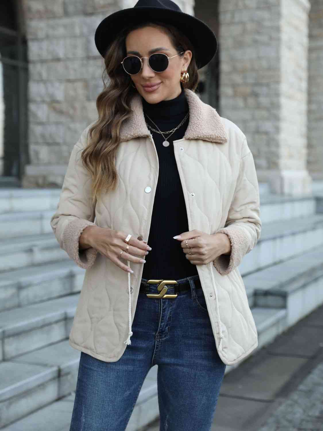 Snap Down Collared Jacket – HappilyEverGirl